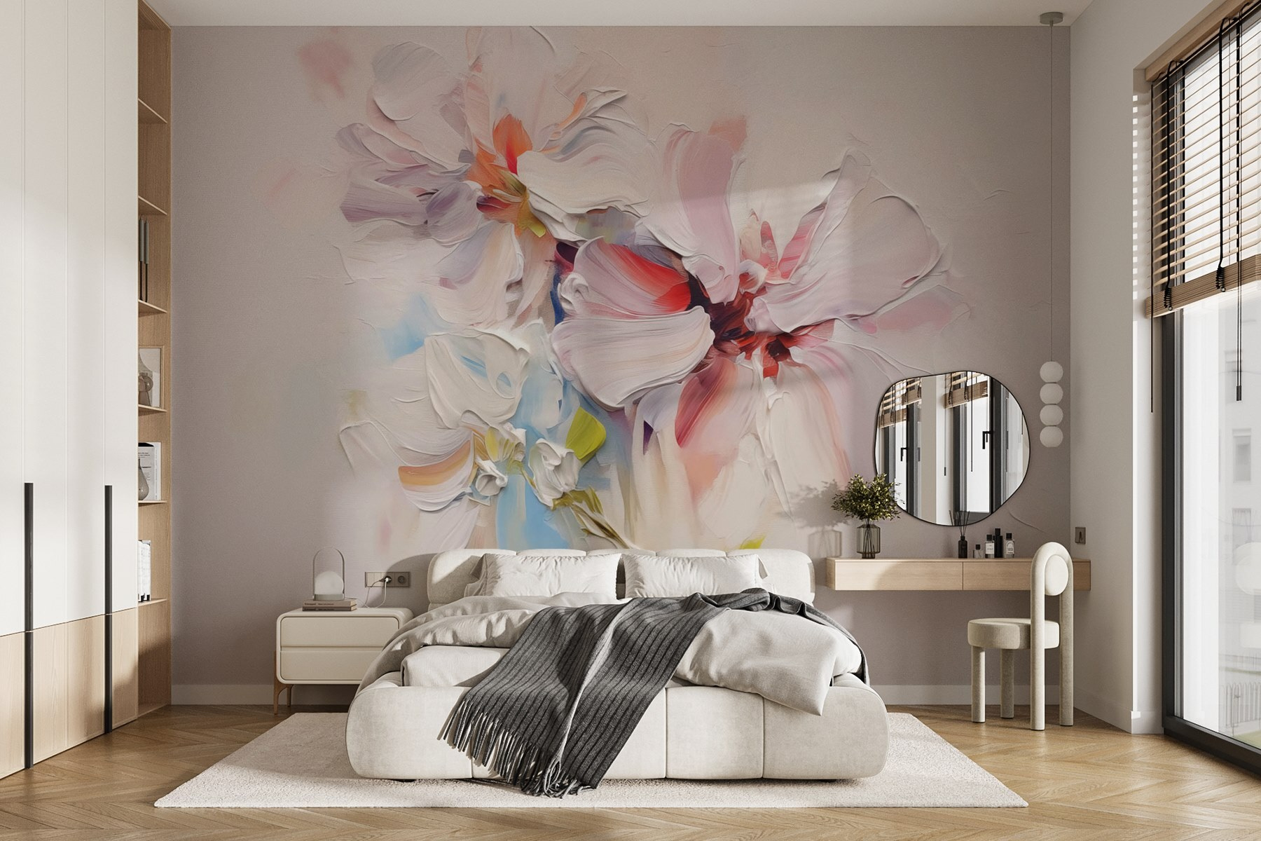 Tapety na stěnu Květiny abstraktní imitace tahů malby nr. w02328 - Uwalls